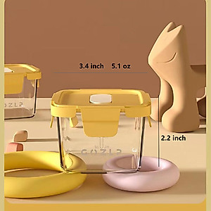 S.ROKE TTAN 6 Pack Glass Food Containers with Lids, 5 oz Food Jars Small Food Storage Containers for Snacks, Dips, and Meal Prep, Airtight, Leakproof Microwave & Dishwasher Safe