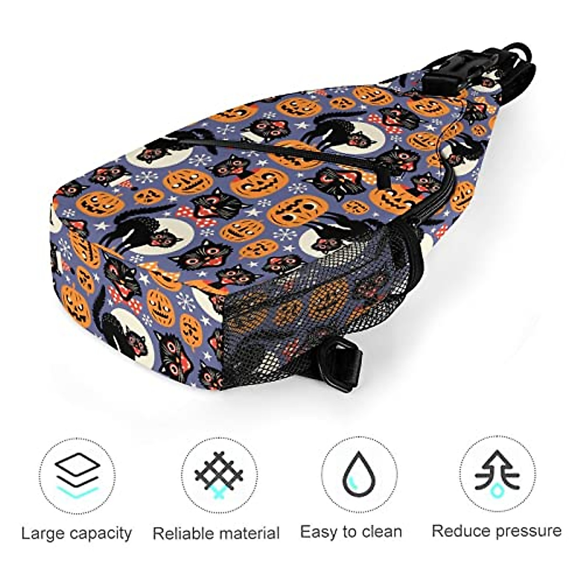 VSOFMY Sling Bag for Men Women Crossbody Sling Backpack Bag for Travel Hiking Daypack Chest Bag Halloween