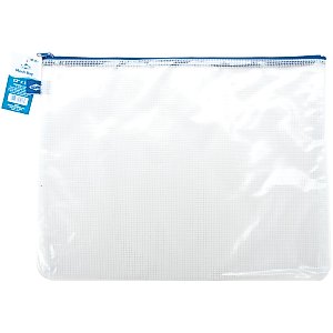 ALVIN - NB1216 Clear PVC Mesh Kit Zipper Bag, Multi-Use Organization Bag for Item Storage and Arranging, Great for Needlework Projects, Art Supplies, and Travel - 12 x 16 Inch Bag