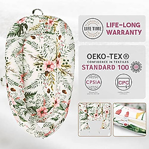 Baby Lounger for Newborn, Cosleeping Baby Bed Cover Adjustable Newborn Lounger Baby Sleeping Bed 100% Cotton Fiberfill Portable Co Sleeping Crib Breathable Infant Floor Seat Baby Registry Search