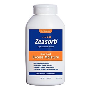 Zeasorb Prevention, Super Absorbent Excess Moisture Powder to Prevent Chafing & Itching, 2.5 Oz