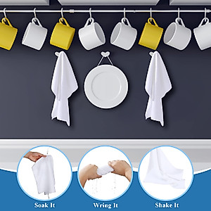 20 Pieces Sublimation Hand Towels 12 x 12 Inch Microfiber Dish Drying Towel Thick Tea Towel Absorbent Soft Polyester Towel for Sublimation Kitchen Cleaning Supplies