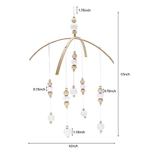 AONTUS Baby Crib Mobiles Wooden Beads for Children Boys Girls Babies Bed Room Designer Colors to Match Nursery Delight (White Wooden Beads)