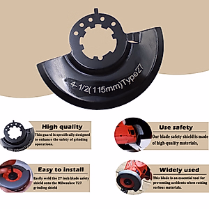 Follde Replacement 43-54-0155 Milwaukee Angle Grinder Safety Guard, 4-1/2 Inch Type 27 Wheel Blade Guard, Fits for Milwaukee Angle Grinder 6130-33