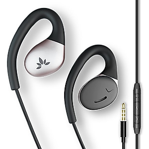 Avantree Resolve - Wired Open-Ear Earbuds & Microphone (for Small-Medium Ear) with in-Line Controls and Wrap Around Over-Ear Hook, Surroundings Awareness, 3.5mm AUX Jack