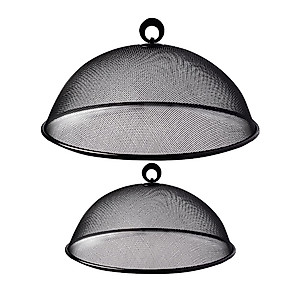 Cabilock 2pcs Metal Mesh Food Cover Tents Stainless Steel Food Covers Screen Food Tent Anti Fly Pop- Up Umbrella Screen Tents Patio Food Bug Net for Indoor Outdoor Picnic Caming