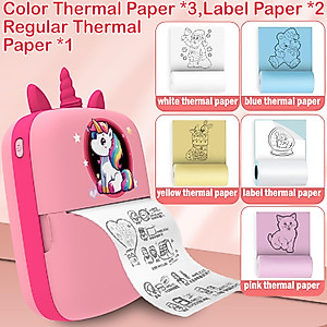 Oskeray Portable Thermal Printer, Mini Stick Printer, Bluetooth Pocket Printer Compatible with Android & iOS, Mobile Thermal Printer for Journal, School Note, Photo, Pink