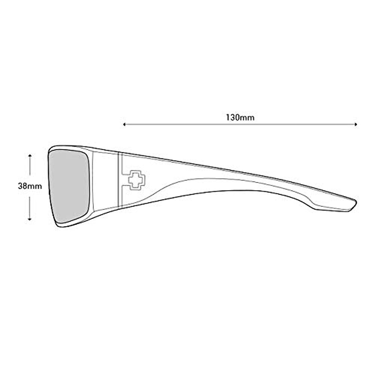 SPY Cooper XL, Rectangular Wrap Sunglasses, Color and Contrast Enhancing Lenses, Matte Black - Grey Polarized Lenses