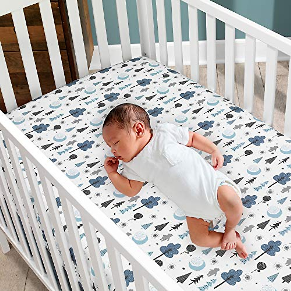 Lambs & Ivy Forever Pooh Fitted Crib Sheet, Multicolor , 28x52 Inch (Pack of 1)