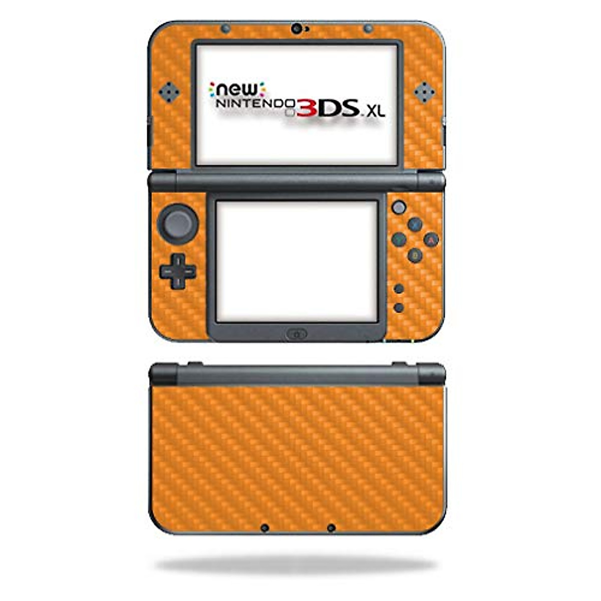 MightySkins Carbon Fiber Skin for Nintendo New 3DS XL (2015) - Orange | Protective, Durable Textured Carbon Fiber Finish | Easy to Apply, Remove, and Change Styles | Made in The USA