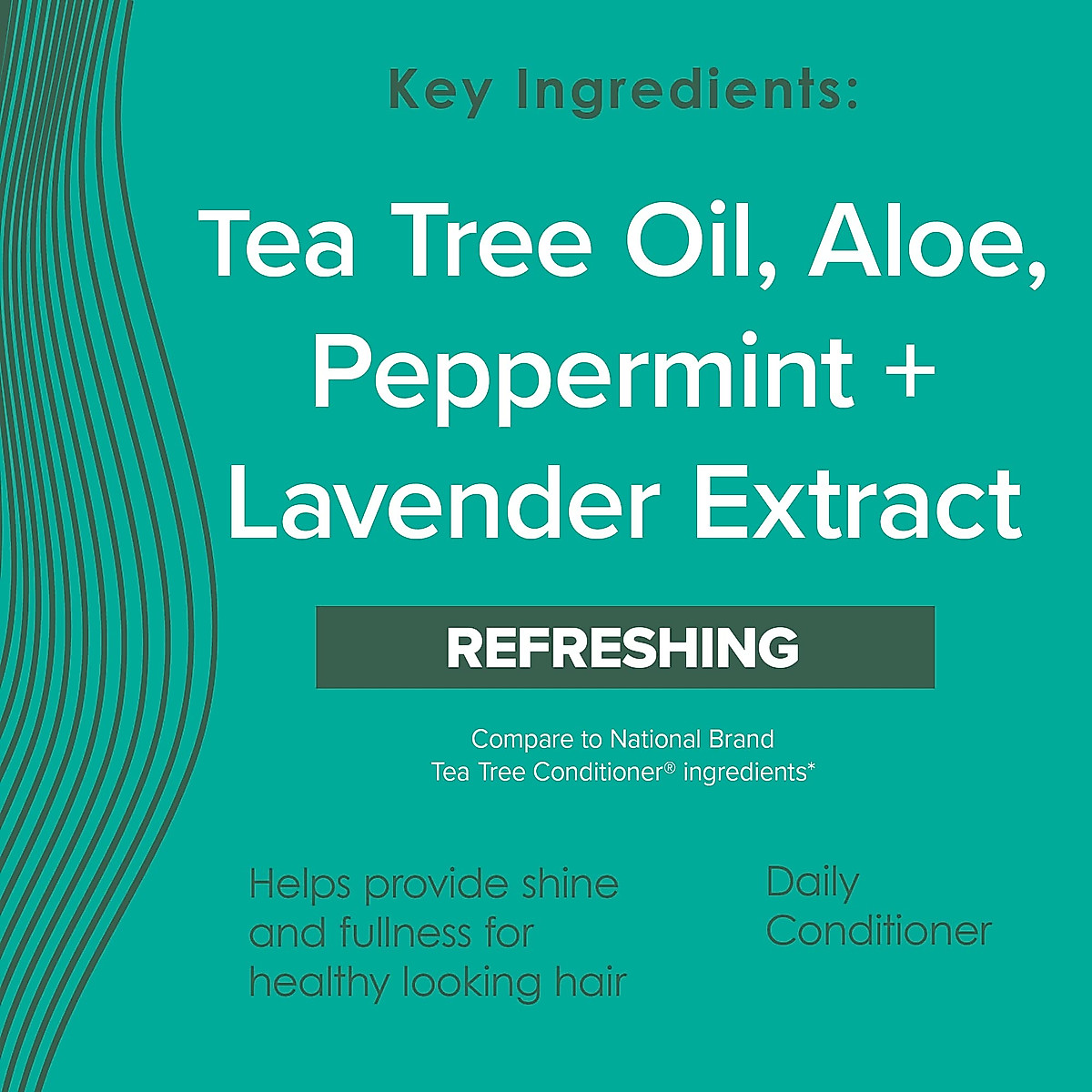 True+Real Tea Tree Conditioner, Moisturizing Formula, Hydrates, Soothes Scalp, Refreshing Mint Scent, For All Hair Types, 10.14 oz