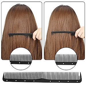 3 Pieces Carbon Fine Cutting Comb Carbon Fiber Salon Hairdressing Comb Hairdressing Comb Heat Resistant Barber Comb (Black)