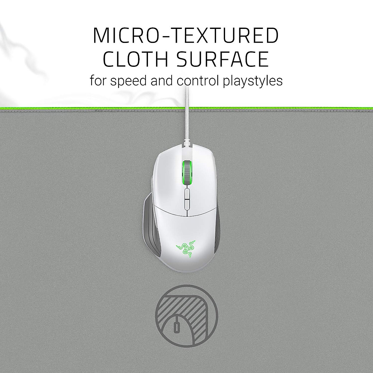 Razer Goliathus Extended Chroma Mercury, Micro-Textured Cloth Surface, Optimized for All Sensitivity Settings and Sensors, Powered by Razer Chroma, Soft Extended Gaming Mouse Mat, White