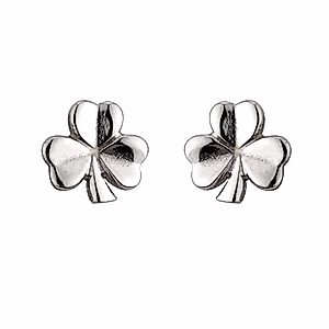 Solvar Shamrock Earrings Sterling Silver Studs Made in Ireland