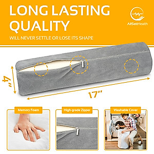 AllSett Health 2 Pack Neck Roll Cervical Pillow for Neck Pain Relief - Memory Foam Neck Pillow for Bed | Round Neck Pillows for Sleeping | Bolster Pillow for Bed, Legs and Back