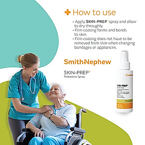 Smith & Nephew SW420200 SKIN-PREP Spray, Protective Dressing Spray, Skin Barrier Film, Contains Alcohol, 4 Ounces