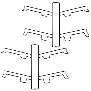 mDesign Modern Metal Shoe Organizer Display & Storage Shelf Rack - Hang & Store Kicks, Running, Basketball, Trainers, Tennis Shoes - 2 Tier, Hold 4 Shoes on Each Wall Mount Unit, 2 Pack, Graphite Gray