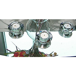 Amlong Crystal Diamond Tealight Candle Holder, Clear, Set of 6