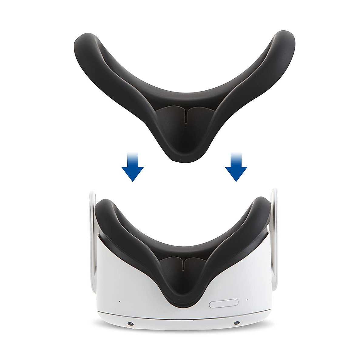 VR Accessoeries,Touch Contrller Grips Cover Compatible with Oculus Quest 2,with 1Pcs VR Silicone Face Pad,Lens Protection Cover,Thumbstick Covers,Sweat-Proof/Anti-Throw/Adjustable (Black/4Pcs Set)