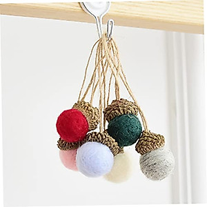 DECHOUS 6 1 Acorn Hanging Ornament Hanging Pinecone Christmas Tree Pine Cone Wool Felt Pendant Wool Felt Ball DIY Charm Pendant Decorations Wreath Wool Felt Beige Christmas Tree Hanging