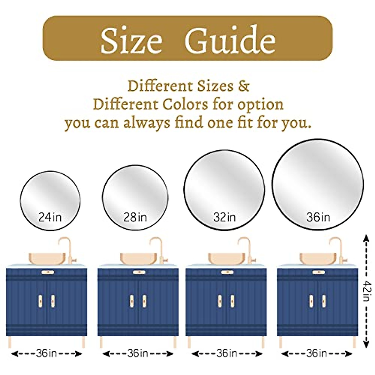 NeuType 28-Inch Round Mirror - Stylish & Durable Decor