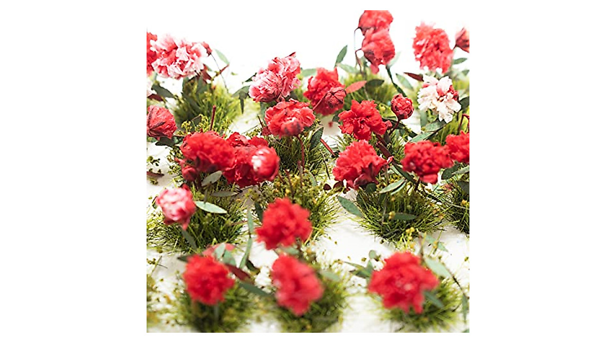 40 Pcs Red Flower Clusters for Dioramas & Model Layouts | Realistic ...
