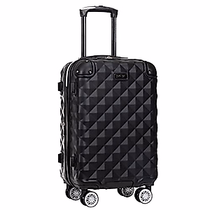 Kenneth Cole Reaction Diamond Tower Collection Lightweight Hardside Expandable 8-Wheel Spinner Travel Luggage, Black, 2-Piece Set (20" & 28")