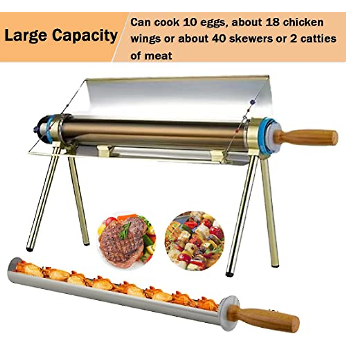 HYUNLAI Solar Oven Solar BBQ Cooker Compact Sun Oven 3.3lbs Large Capacity Camp Stove Portable BBQ Grill for Outdoor Travel Camping Backpacking Family Party