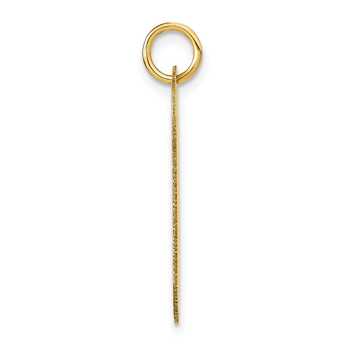 Solid 14k Yellow Gold Letter C Initial Dog Tag Pendant Charm