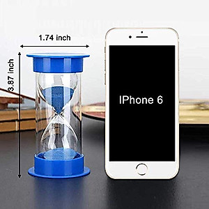 EMDMAK Sand Timer, Acrylic Hourglass Timer Colorful Sandglass Timer 1 min/2 mins/3 mins/5 mins/10 mins/15 mins Sand Clock Timer for Games Classroom Home Office(Pack of 6)