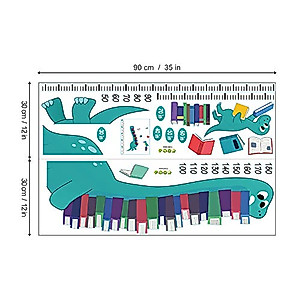 ufengke Dinosaurs Height Charts Wall Stickers Books Growth Wall Decals Art Decor for Kids Bedroom Baby Nursery