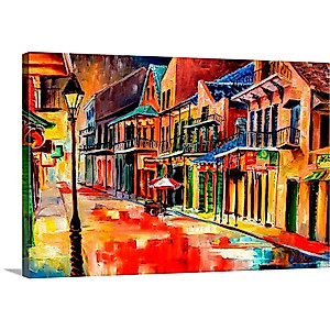 CANVAS ON DEMAND New Orleans Jive Canvas Wall Art Print by Diane Millsap, Home Decor, Street Scene Artwork, Nature Artwork, 18"x12"