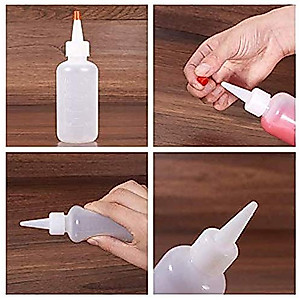 EDOBLUE Plastic Bottles 120mL with Red Tip Caps and Measurements - Small Mini Squeeze Dispensing Bottle for Arts and Crafts, Paint, Icing,Condiment, Glue, Sauces, and More ​- 6 Pack / 4 Ounce