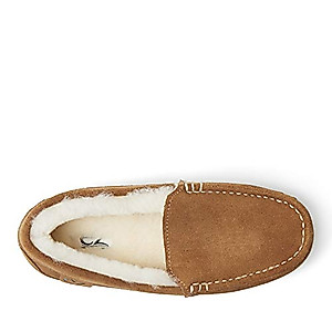 EZ Feet Women's Indoor Outdoor Shearling Breathable Slip-On Suede Moccasins Slippers Size 7 Chestnut