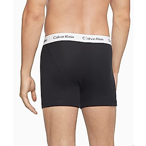 Calvin Klein Men's Cotton Classics 5-Pack Boxer Brief, 3 Black Bodies W/Black WB, 2 Black Bodies W/White WB, Large