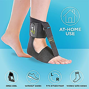 BraceAbility Sleeping Foot Drop Brace - Dorsiflexion AFO Ankle Orthosis Sock for Charcot Marie Tooth Home Treatment, Peroneal Nerve Injury, Stroke Patients, Muscle Dystrophy Pain Support in Bed (S/M)