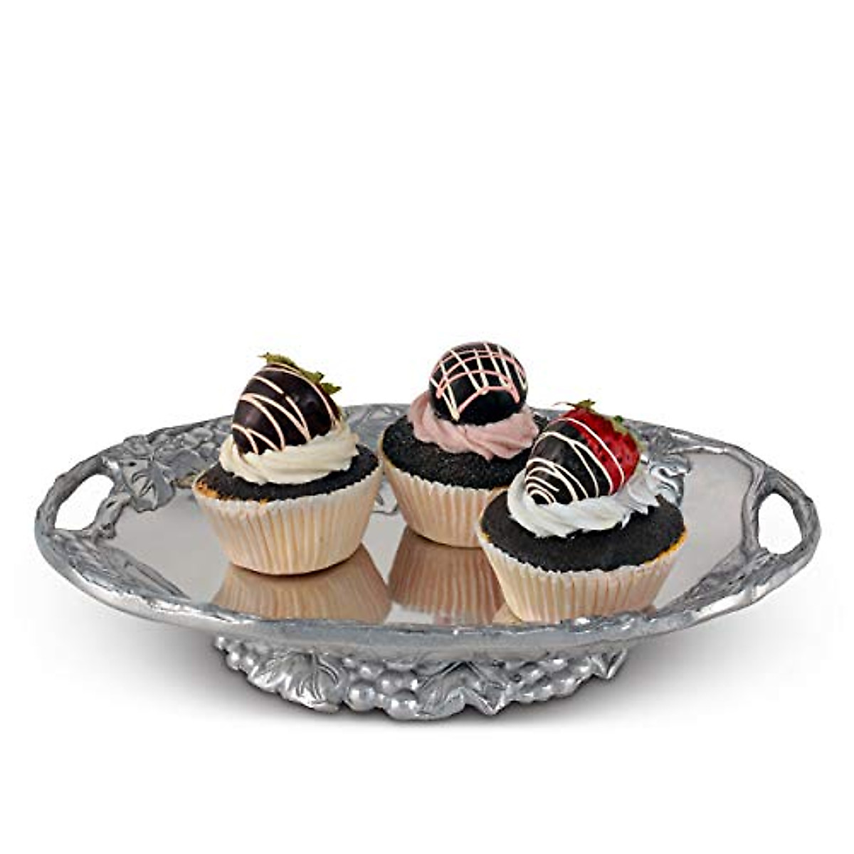 Arthur Court Designs Aluminum Grape Footed Side Dish Server 11 inch Long