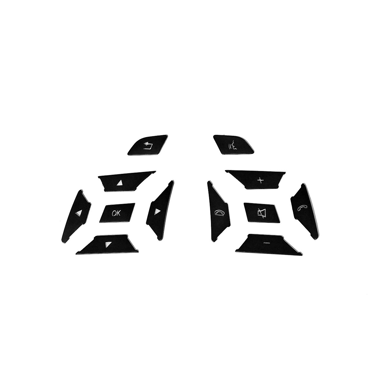 WODOFO GDR Black Steering Wheel Button Cover Car Interior Decoration Trim Replacement for Mercedes Benz ML GL GLK GLA CLA CLS SL A B C E G Class Inner Accessories (12pcs)