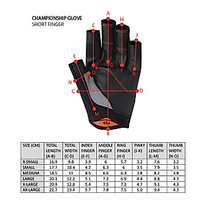 Gill Championship Sailing Gloves - Short Finger with 3/4 Length Fingers- Dura-Grip Fabric 50+ UV Sun Protection & Water Repellent - Black