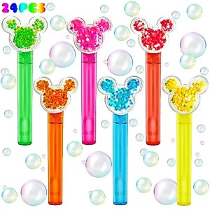Generic Mouse Party Favors 24Pcs Glitter Mouse Bubble Wands for Kids Cute Mouse Ear Bubble Wand for Cartoon Mouse Theme Birthday Party Supplies Classroom Prizes Pinata Goodie Bag Stuffers Gifts