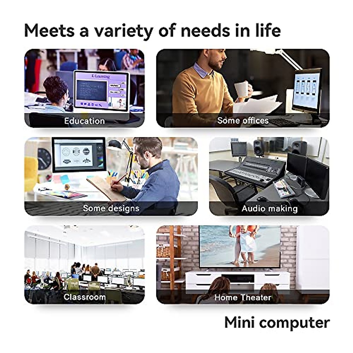 Beelink MINIS 12 Mini PC with Processor N95 (4C/4T), 16G DDR4/500G SSD 4K UHD, Dual HDMI Ports, WiFi5, BT4.2 Gigabit Ethernet Micro Computer Support Auto Power On, WOL