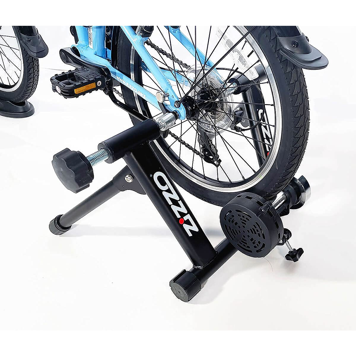 ZIZZO Folding Bicycle Indoor Trainer with Front Wheel Riser Block - FITS 20-INCH Wheel Bikes ONLY - NO EBIKE