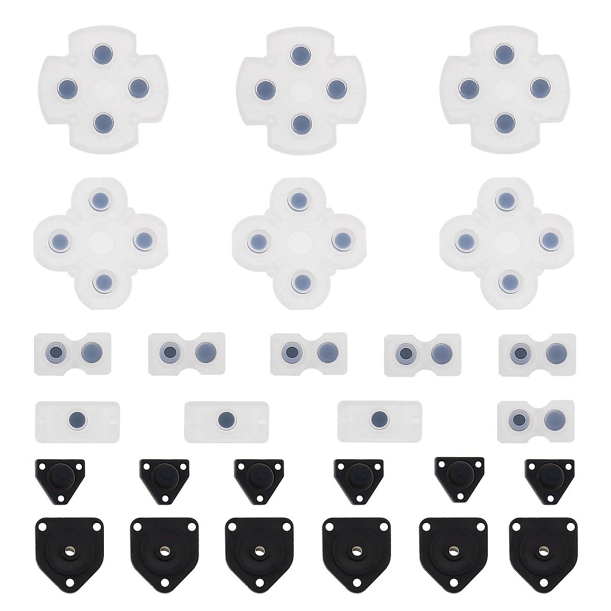 Micro Traders 3 Sets Conductive Silicon Button Pads Controller Button Replacement Repair Part Compatible with Sony Playstation 4 PS4 Controller