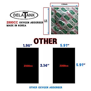 Delatank 2000cc Oxygen Absorbers 40ea 5 Gallon Mylar (Plastic) Bags for Food Storage With 1 gallon Mylar Bags for Food Storage 36 lables