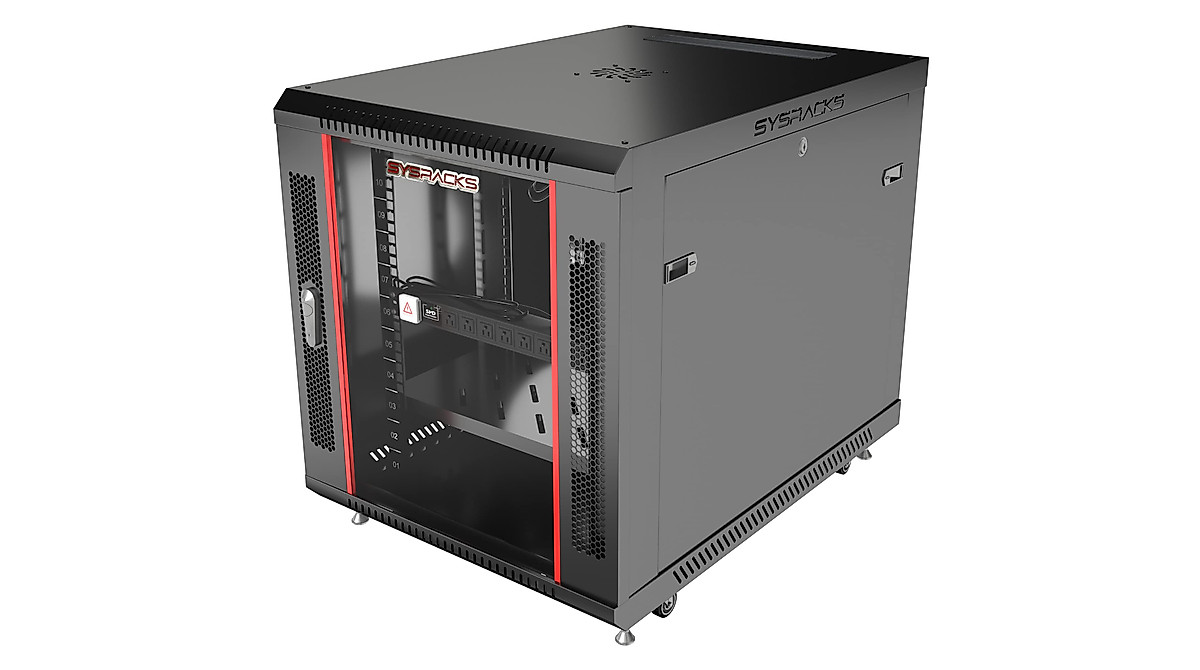 Sysracks 12U Network Rack - Lockable & Mobile Server Cabinet