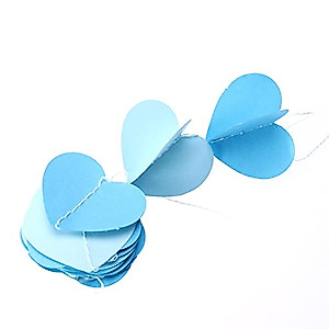 Abaodam 3pcs Dark for Light Banner Party Shape Festival Hanging Decoration Bunting Birthday Heart Blue Streamers Wall Supplies Wedding Event Ornaments Paper Blue+ M Love Garland