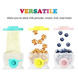 Zooawa Baby Formula Dispenser, Non-Spill Stackable Milk Powder Formula Container Christmas Formula Holder Snack Fruit Biscuits Storage for Travel, On-The-Go, BPA Free, 3 Compartments