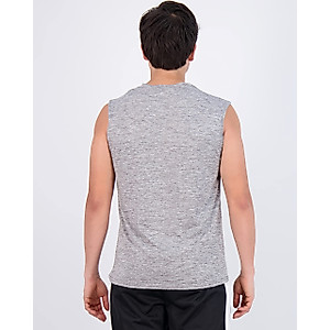 Real Essentials Men's Dry Fit Jersey Sleeveless Tank Top Muscle Yoga Active Men Basketball Beach Gym Workout Running Fitness Athletic Gym Bodybuilding Undershirt Tee T-Shirt, Set 2, XXL, Pack of 5