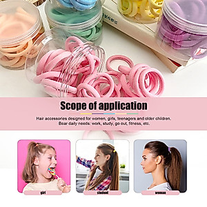 48PCS Seamless Hair Ties Macaron Rainbow Colorful High Elastic Ponytail Holders Hair Bands for Women Girls Teens Children Thick Hair Thin Hair Braided Accessories No Damage Stretchy Gift for Her