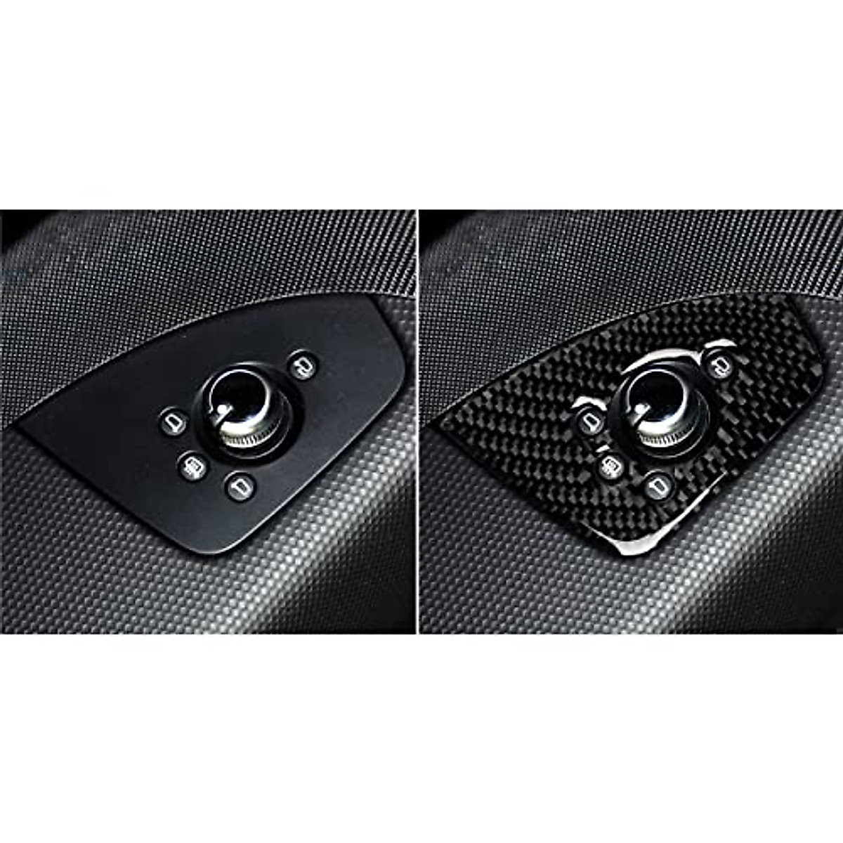 NC Carbon Fiber Trim Cover Sticker Compatible with Audi TT 8n 8J MK123 TTRS 2008-2014 (Carbon Fiber A, Door Button Cover B LHD)
